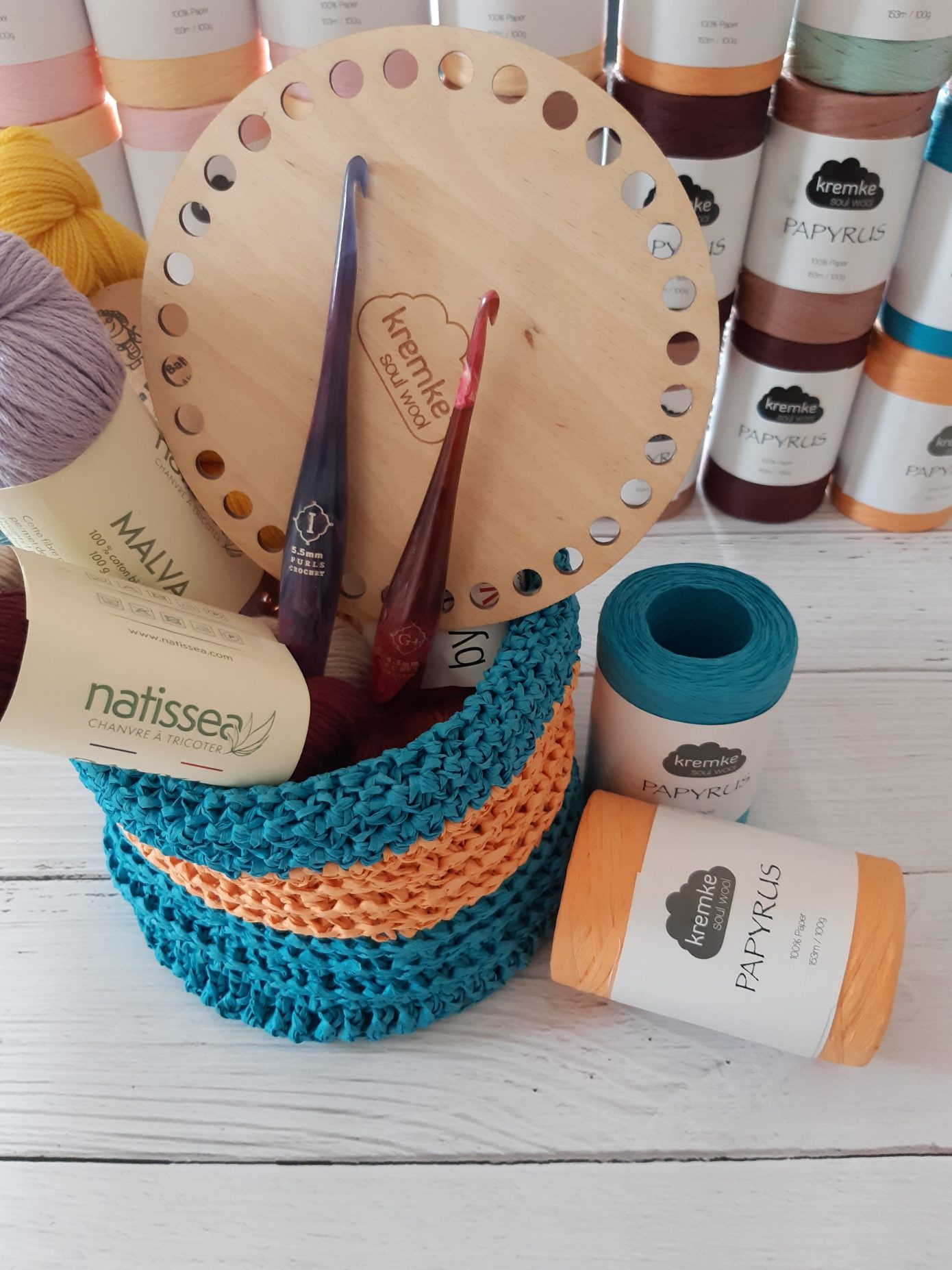 Kit à crocheter : panier Papyrus - Croch Ta Maille
