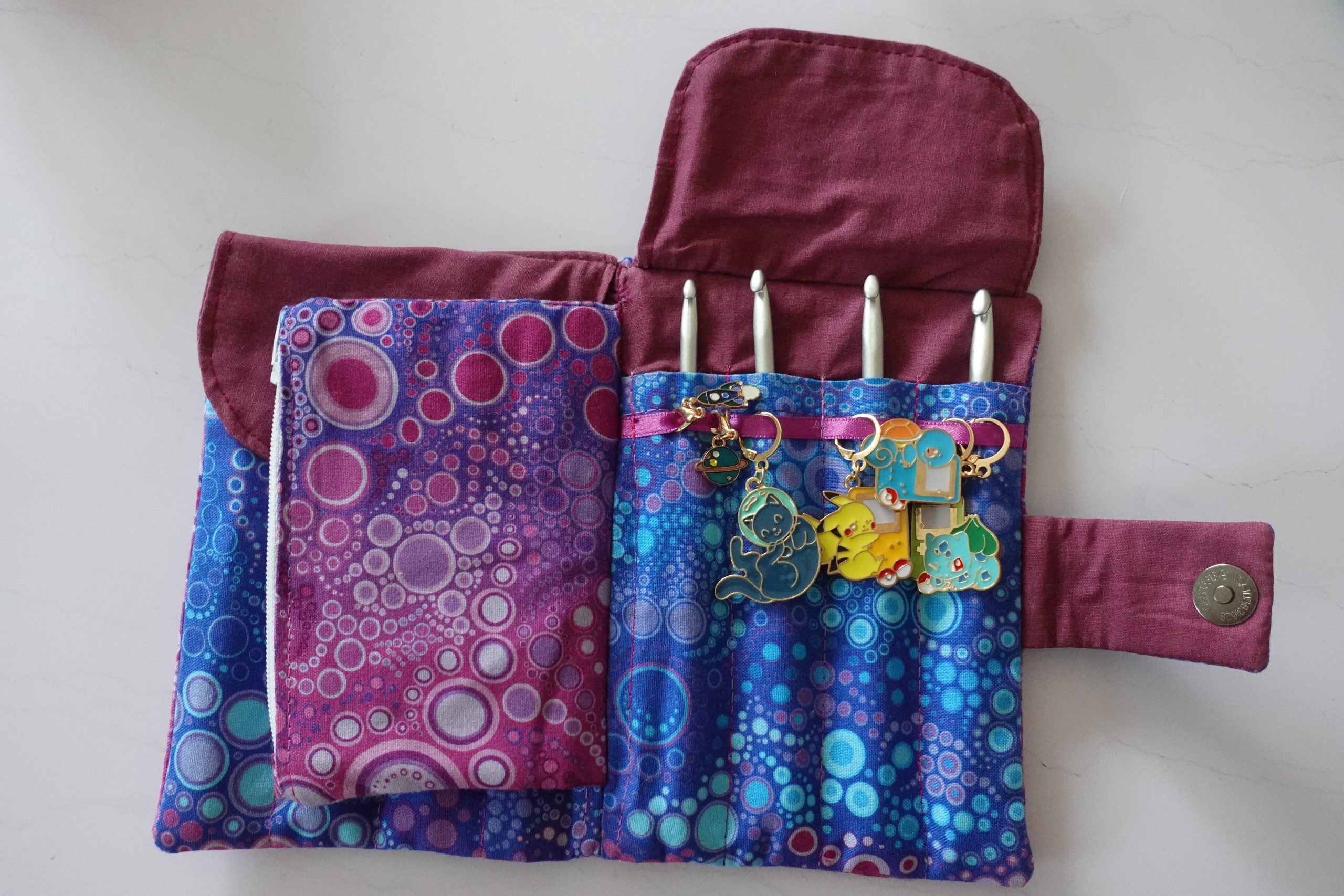 Pochette à crochets en tissu Zazouch créations - Croch Ta Maille