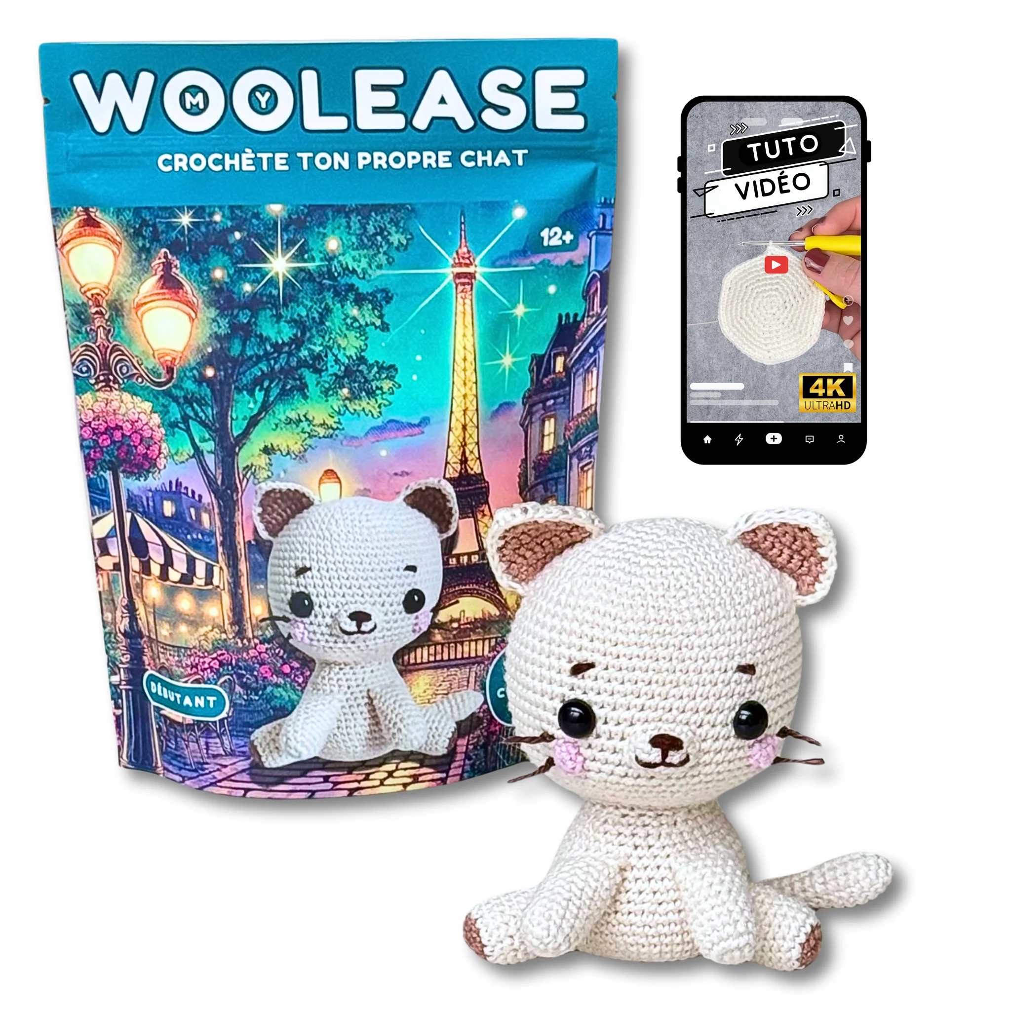 Kit de Crochet Taïga le Chat | Crochet en Kit Facile